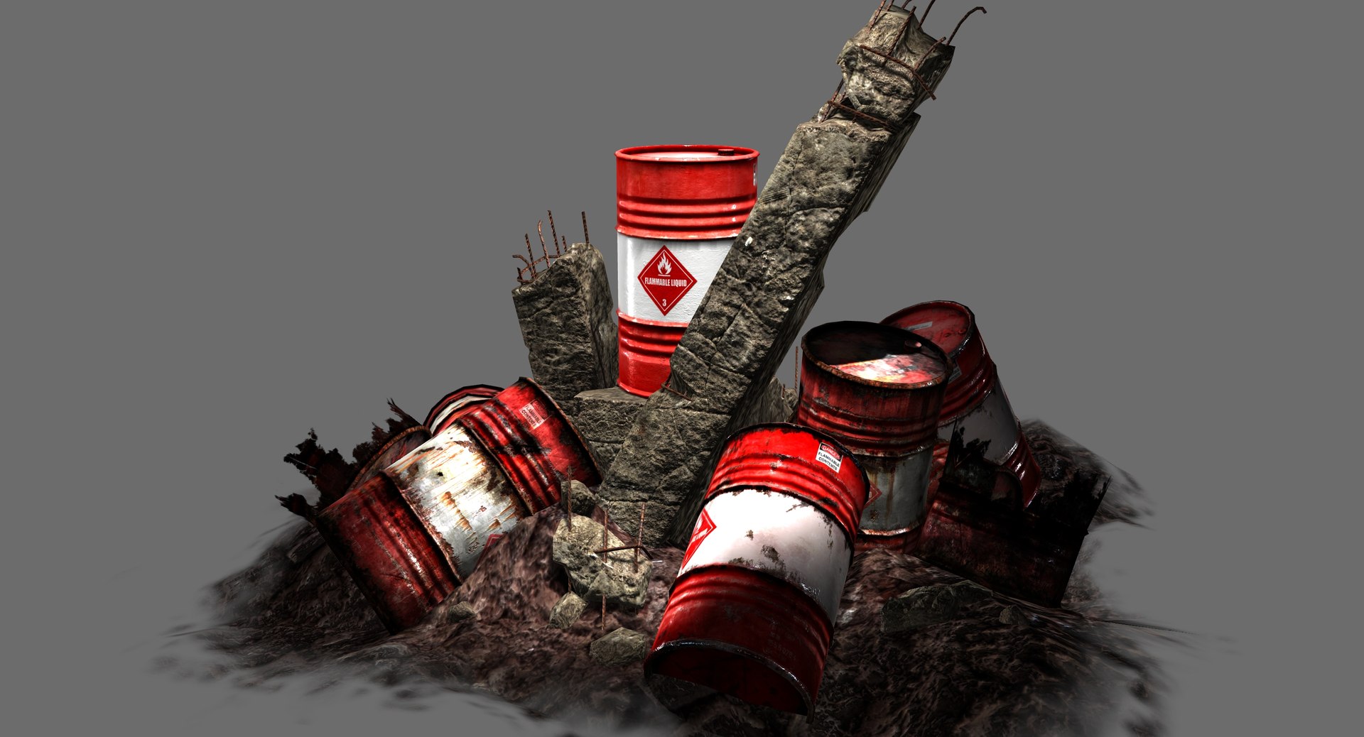 Explosive Barrel - 3d Obj