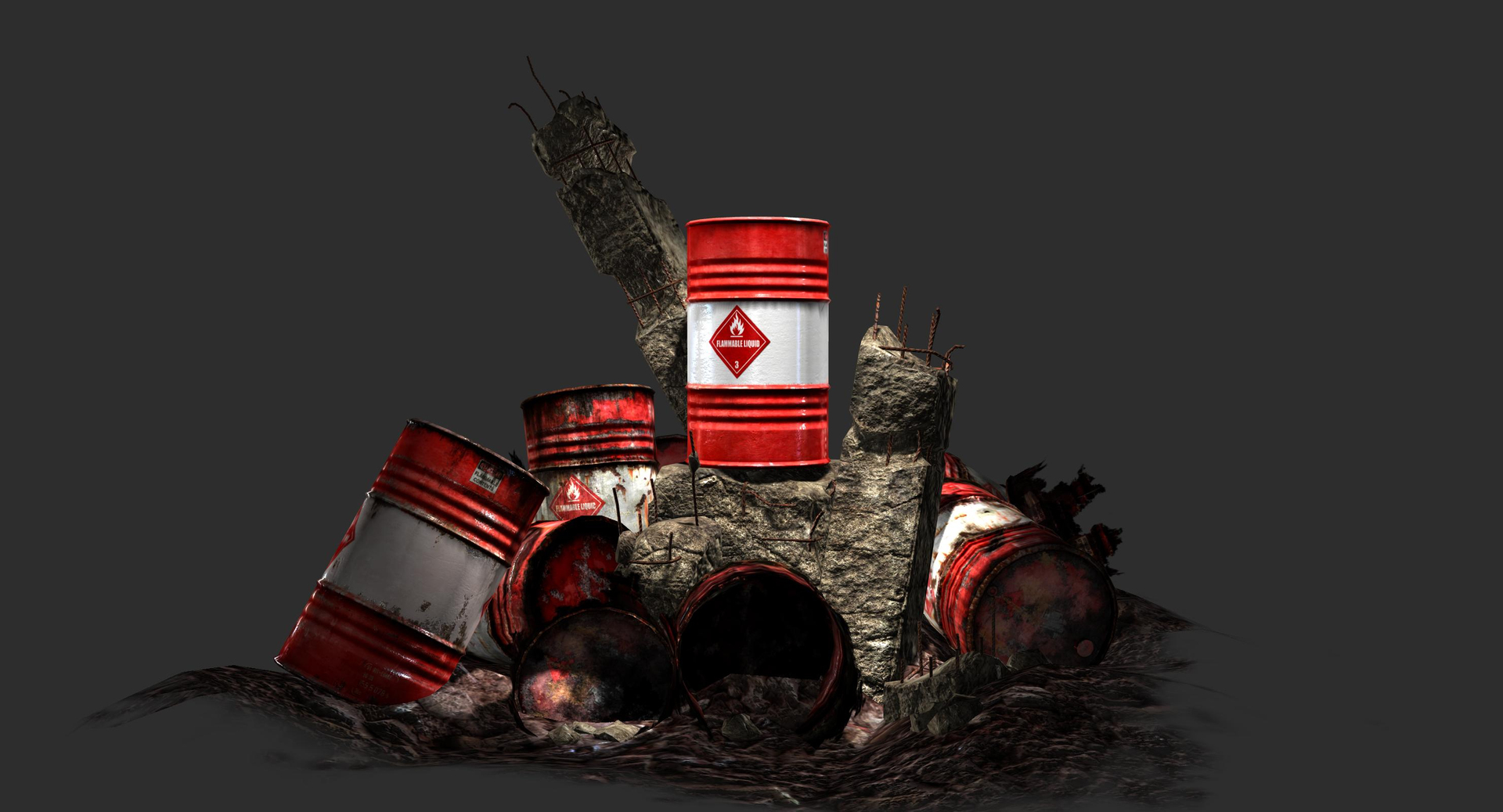 Explosive Barrel - 3d Obj