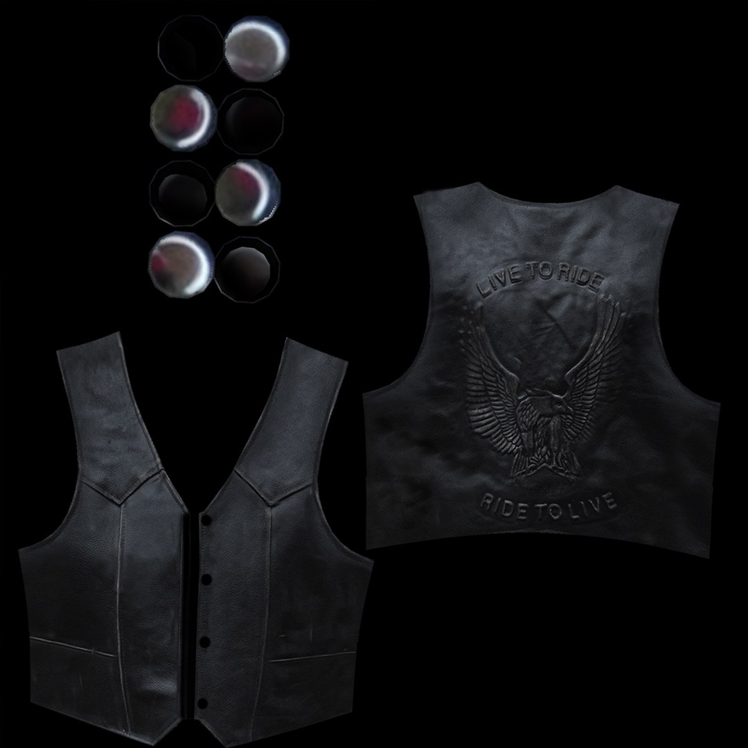 3D Male Biker Vest - TurboSquid 1820449