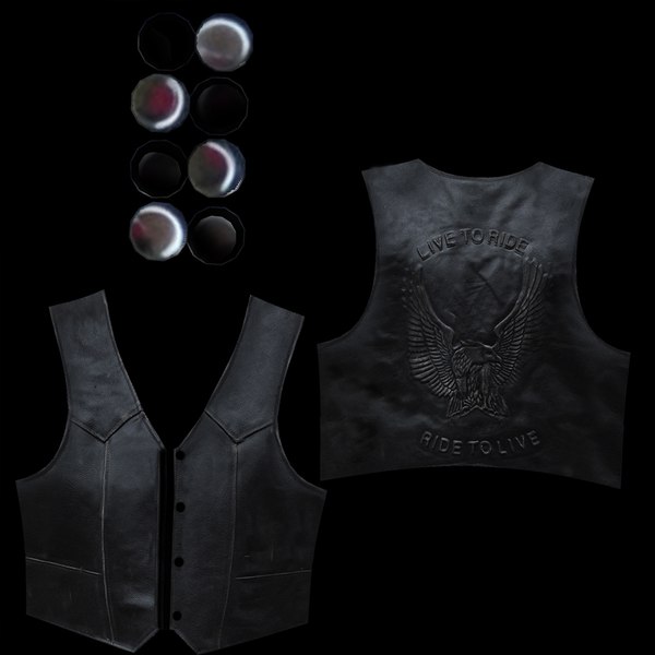 3D Male Biker Vest - TurboSquid 1820449
