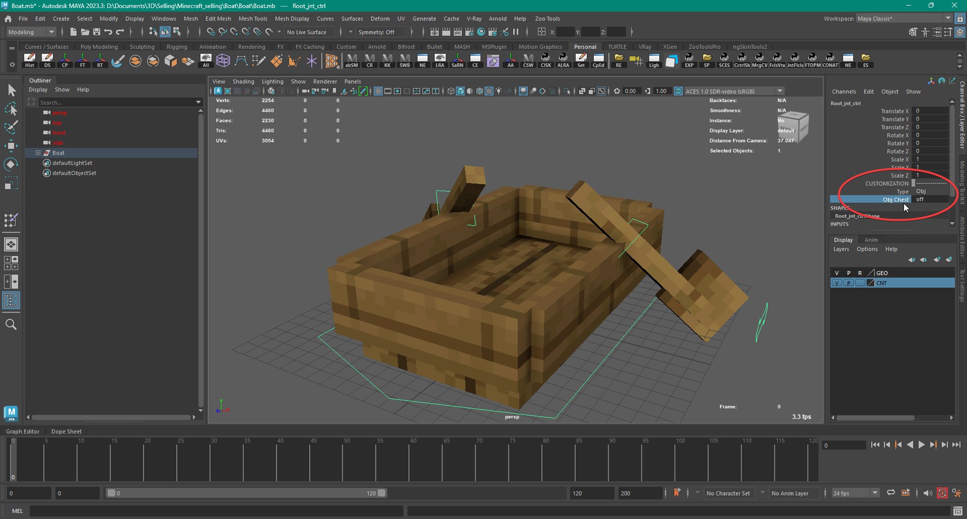 3D Minecraft Boat Rig - TurboSquid 2511105