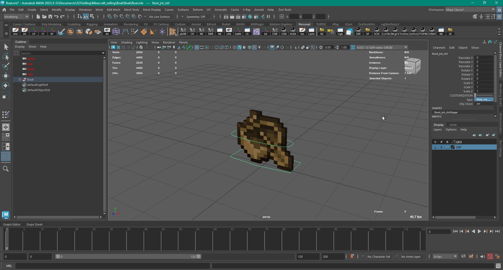 3D Minecraft Boat Rig - TurboSquid 2511105