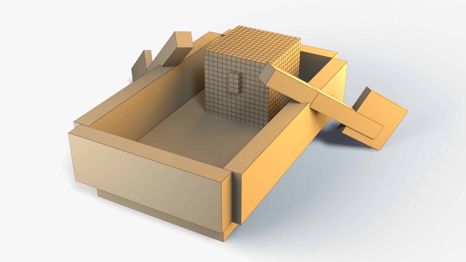 3D Minecraft Boat Rig - TurboSquid 2511105