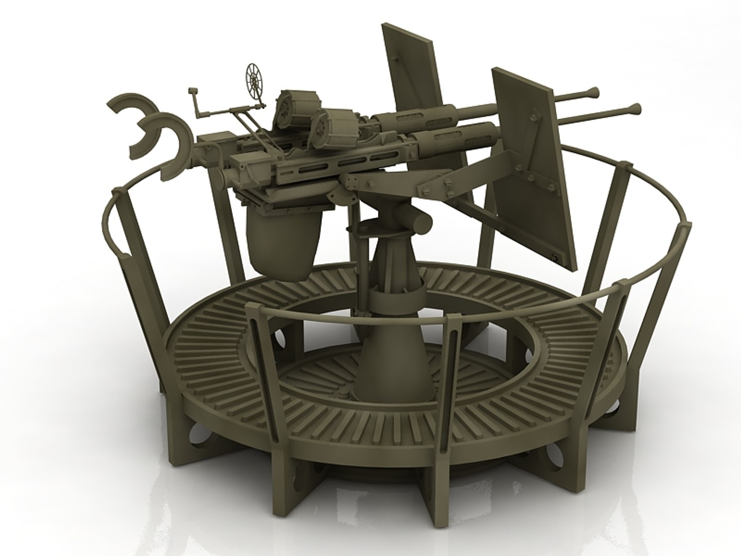 USA Twin 20mm70 AA Cannon 3D model - TurboSquid 1756206