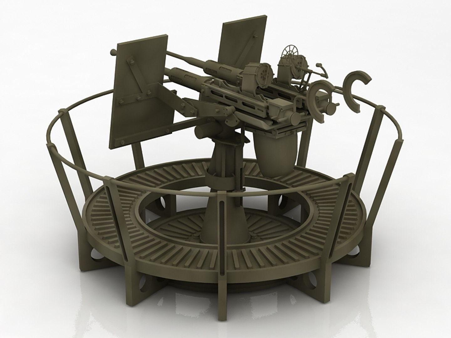 USA Twin 20mm70 AA Cannon 3D model - TurboSquid 1756206