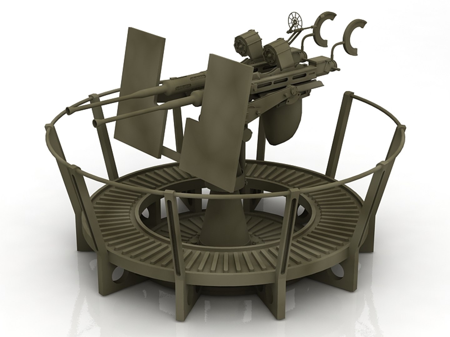 USA Twin 20mm70 AA Cannon 3D model - TurboSquid 1756206
