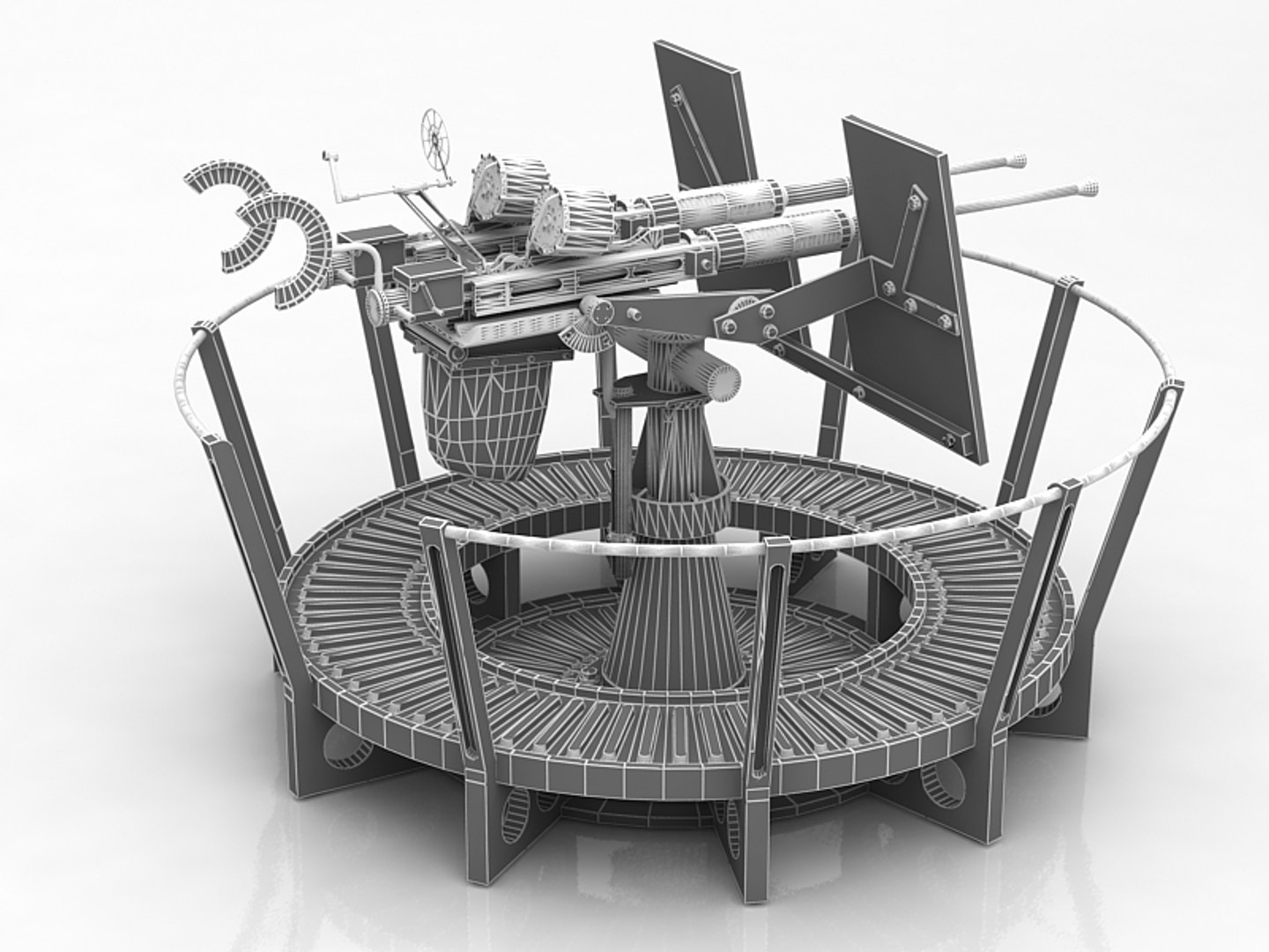 USA Twin 20mm70 AA Cannon 3D model - TurboSquid 1756206