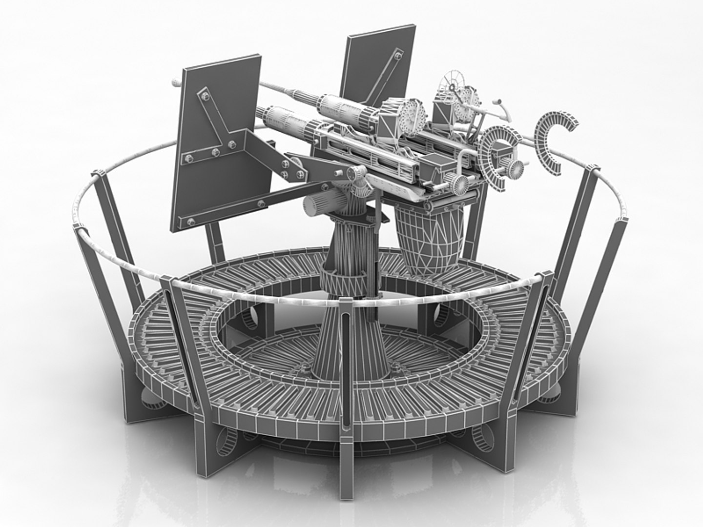USA Twin 20mm70 AA Cannon 3D model - TurboSquid 1756206