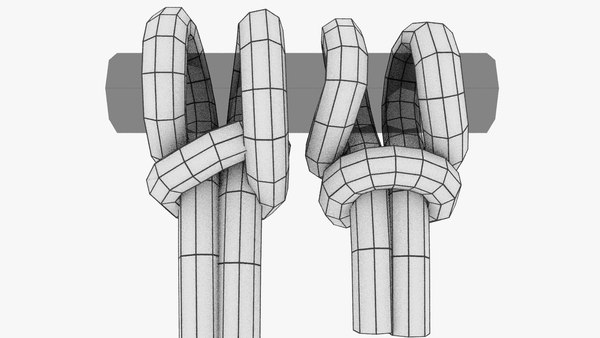 modelo 3d piwich, bull hitch, cow hitch variant knots - TurboSquid 1667050