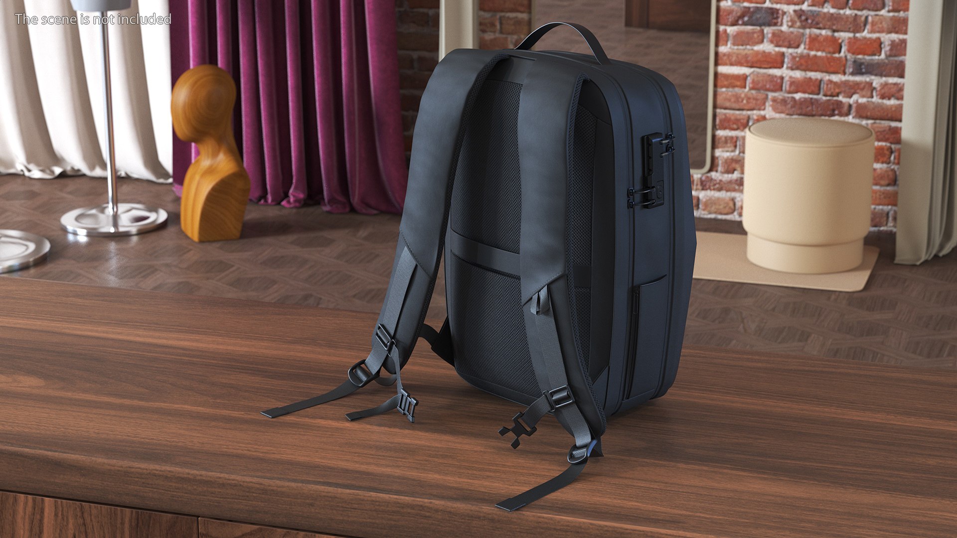 3D Waterproof Laptop Backpack Black Model - TurboSquid 2139428