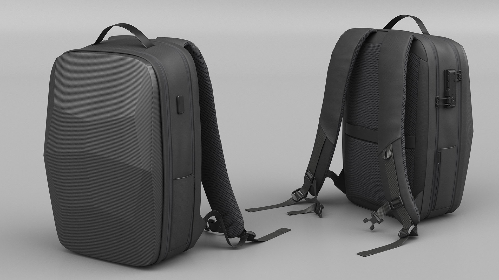 3D Waterproof Laptop Backpack Black Model - TurboSquid 2139428