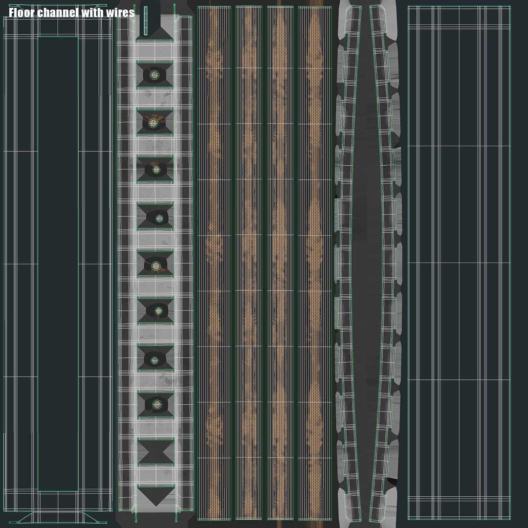 3D Interior Sci-fi Floor Channel With Wires PBR Model - TurboSquid 2229354