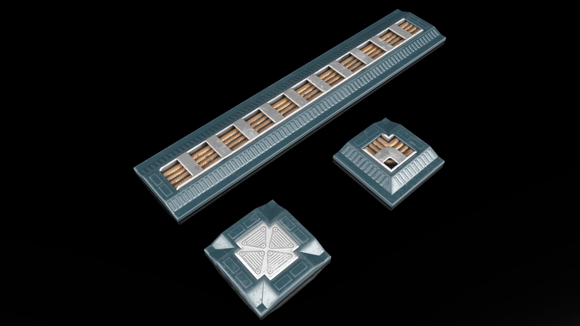 3D Interior Sci-fi Floor Channel With Wires PBR Model - TurboSquid 2229354