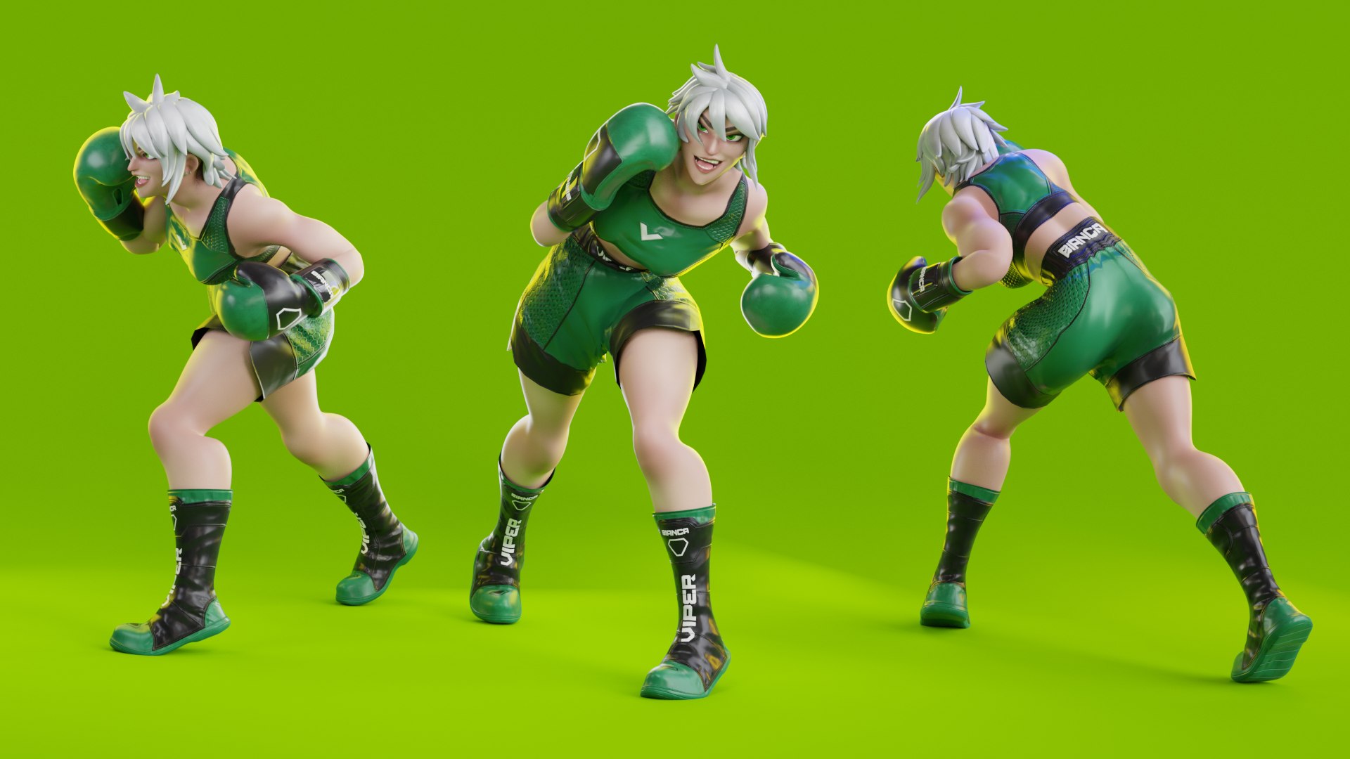 3D Low Poly - Female Boxer MMA Fighter - Bianca - TurboSquid 2208914