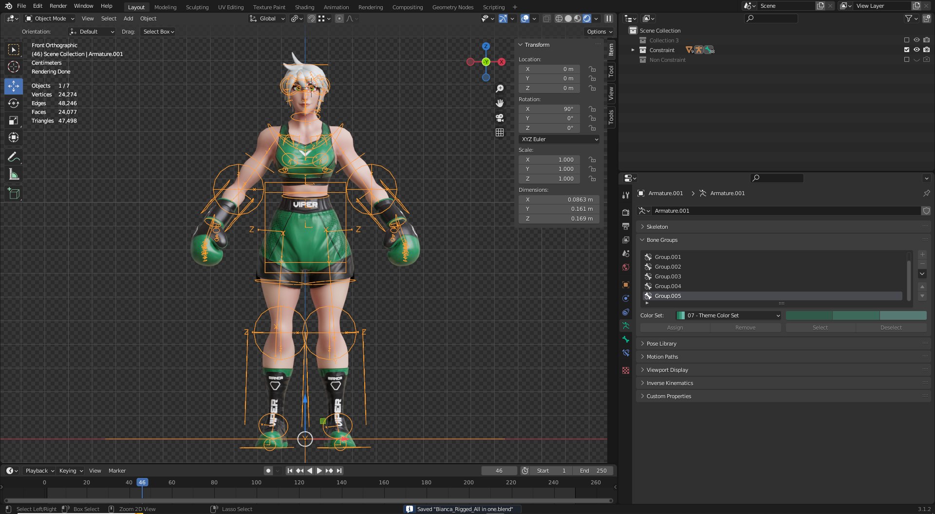 3D Low Poly - Female Boxer MMA Fighter - Bianca - TurboSquid 2208914