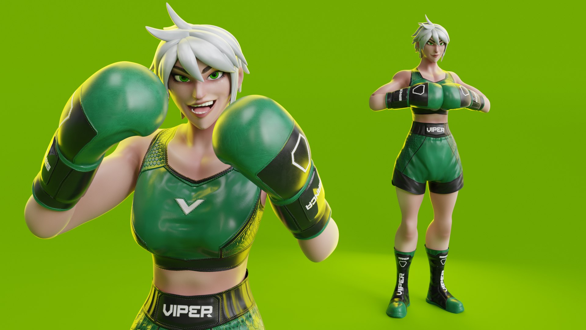 3D Low Poly - Female Boxer MMA Fighter - Bianca - TurboSquid 2208914