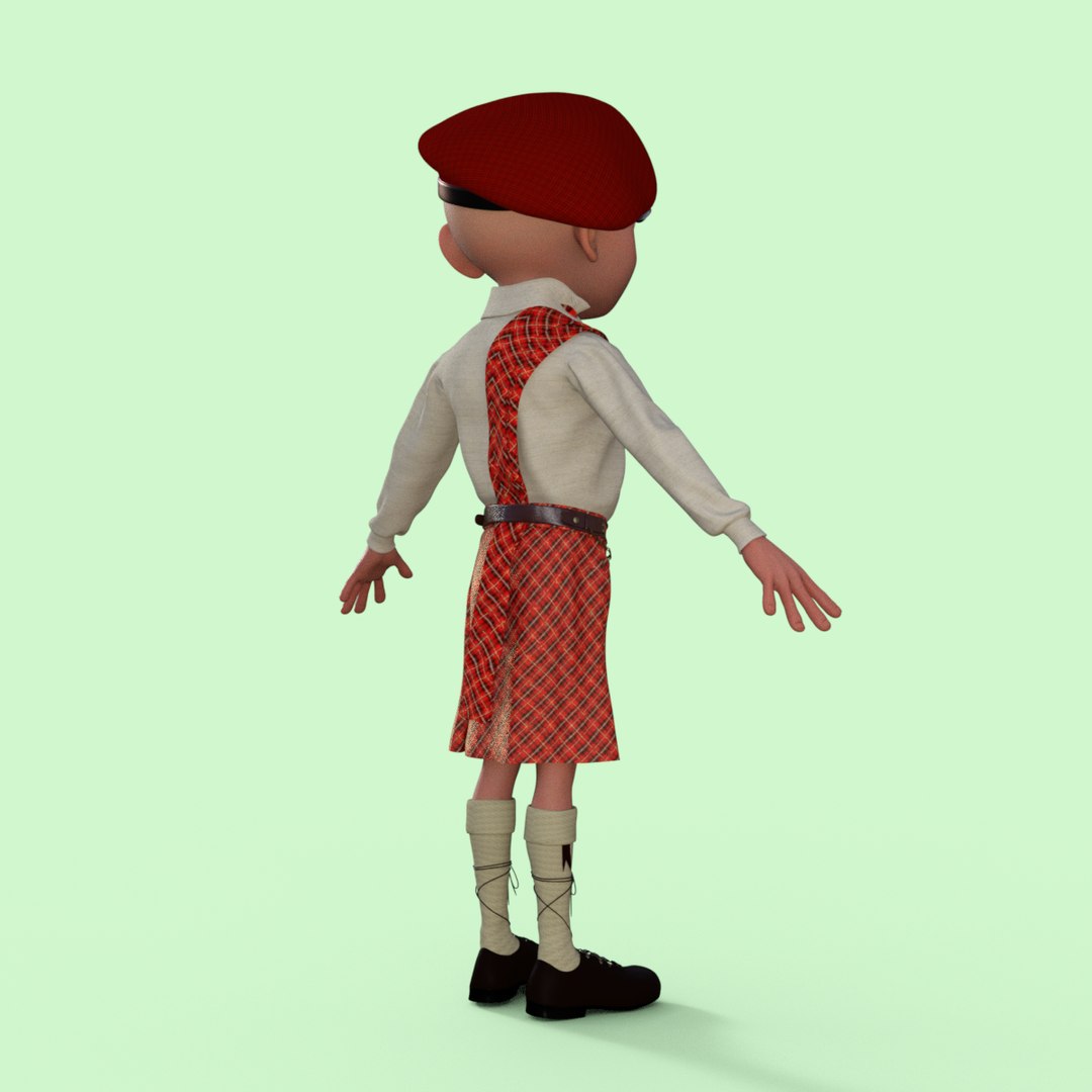 3D Cartoon Scottish Man Rigged Model - TurboSquid 2020771