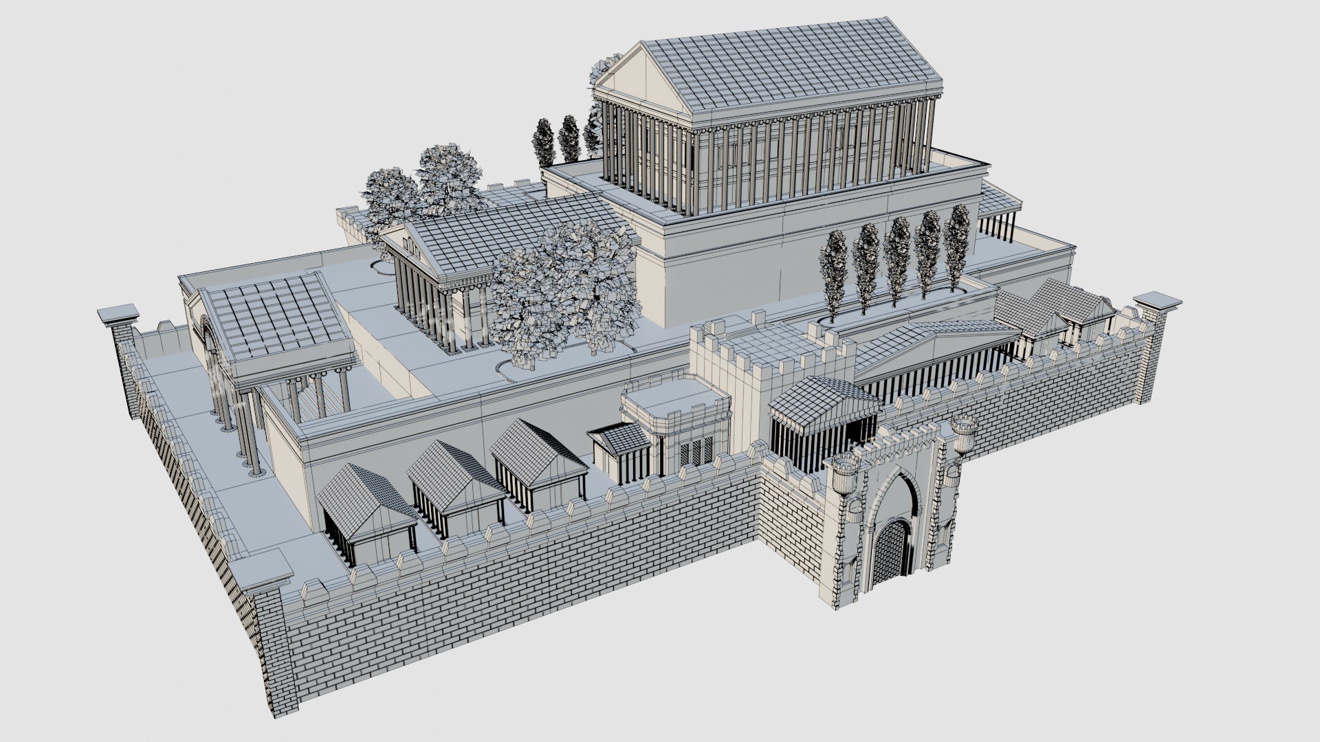 3D Ancient Roman Castle Model - TurboSquid 2186896