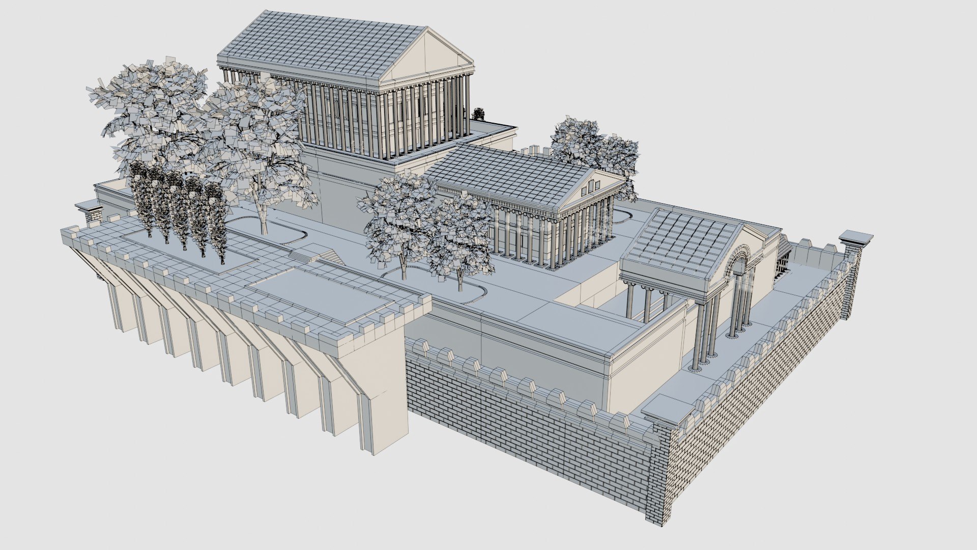 3D Ancient Roman Castle Model - TurboSquid 2186896