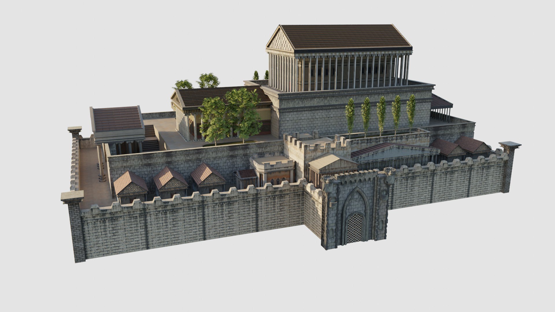 3D Ancient Roman Castle Model - TurboSquid 2186896