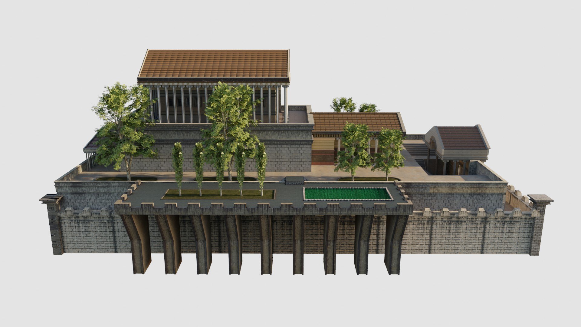 3D Ancient Roman Castle Model - TurboSquid 2186896