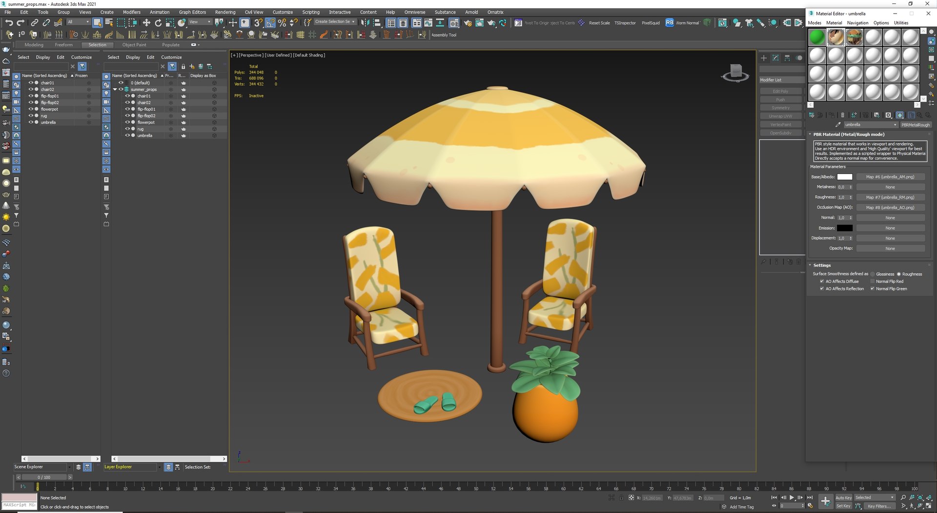 Summer Set 3D model - TurboSquid 2065194