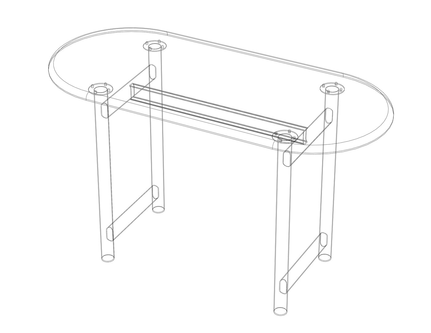 Oval Dining Table 3D - TurboSquid 2176552