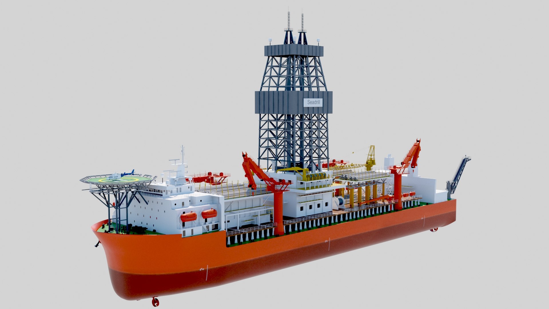 3D Model Seadrill Drill Ship Vessels - TurboSquid 1473077