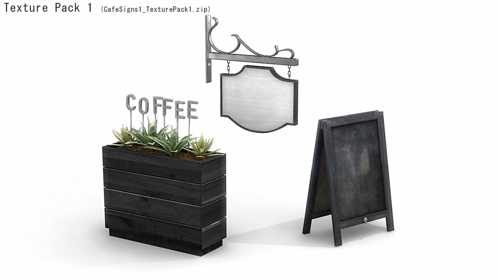 3D Cafe Signs - TurboSquid 1244100