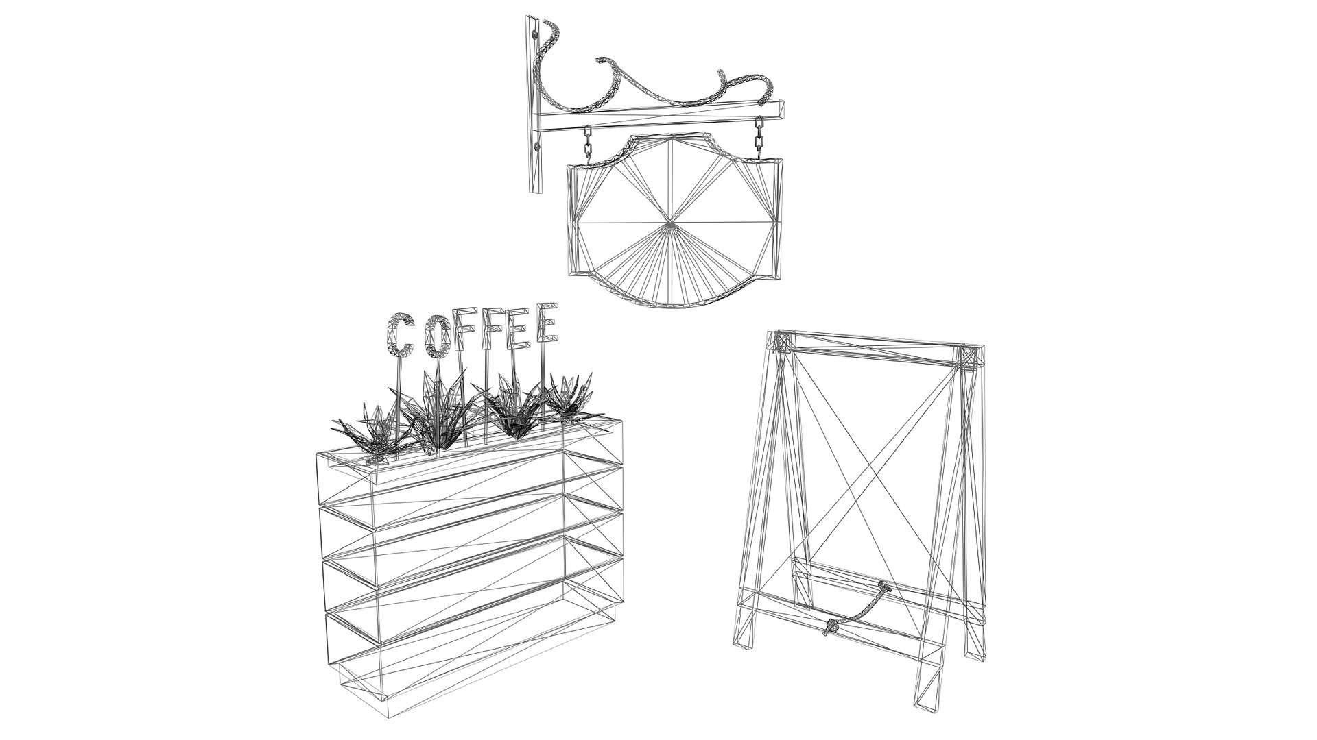 3D Cafe Signs - TurboSquid 1244100