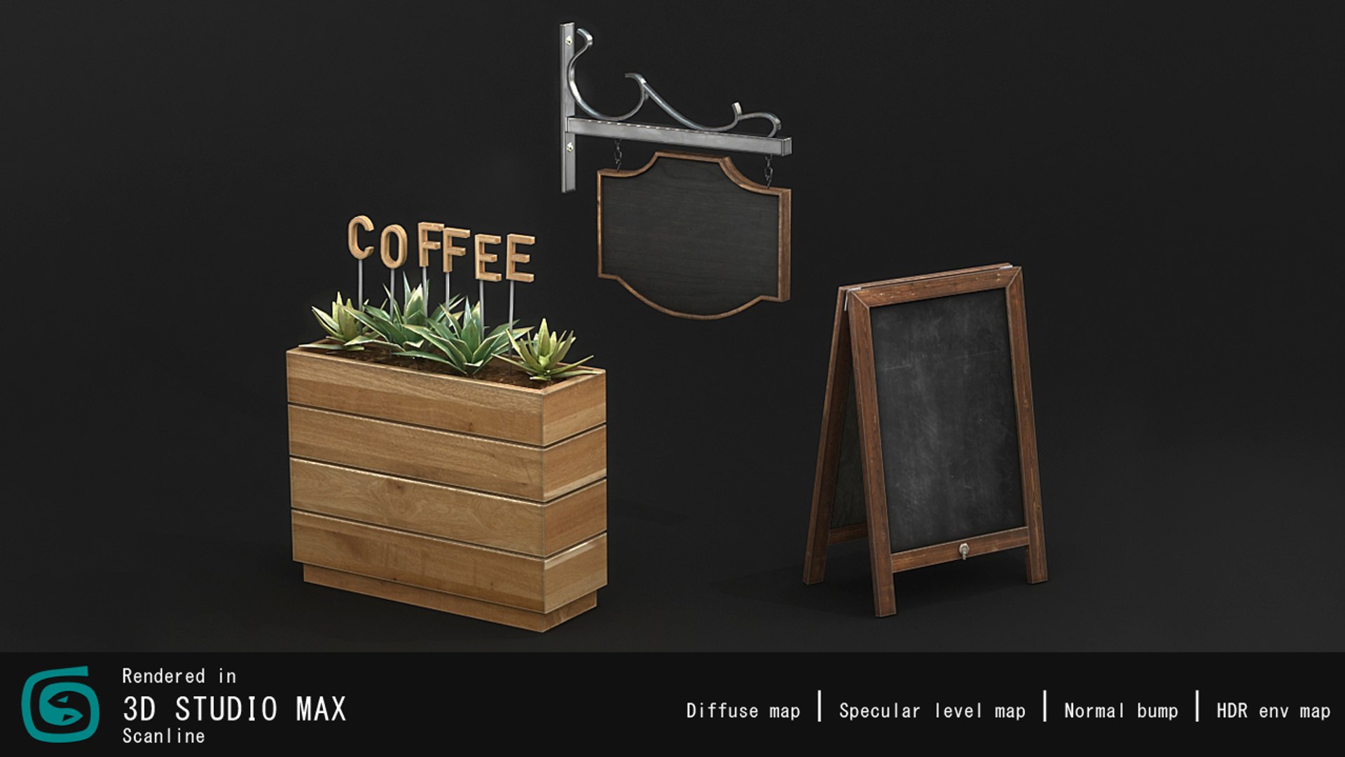 3D Cafe Signs - TurboSquid 1244100