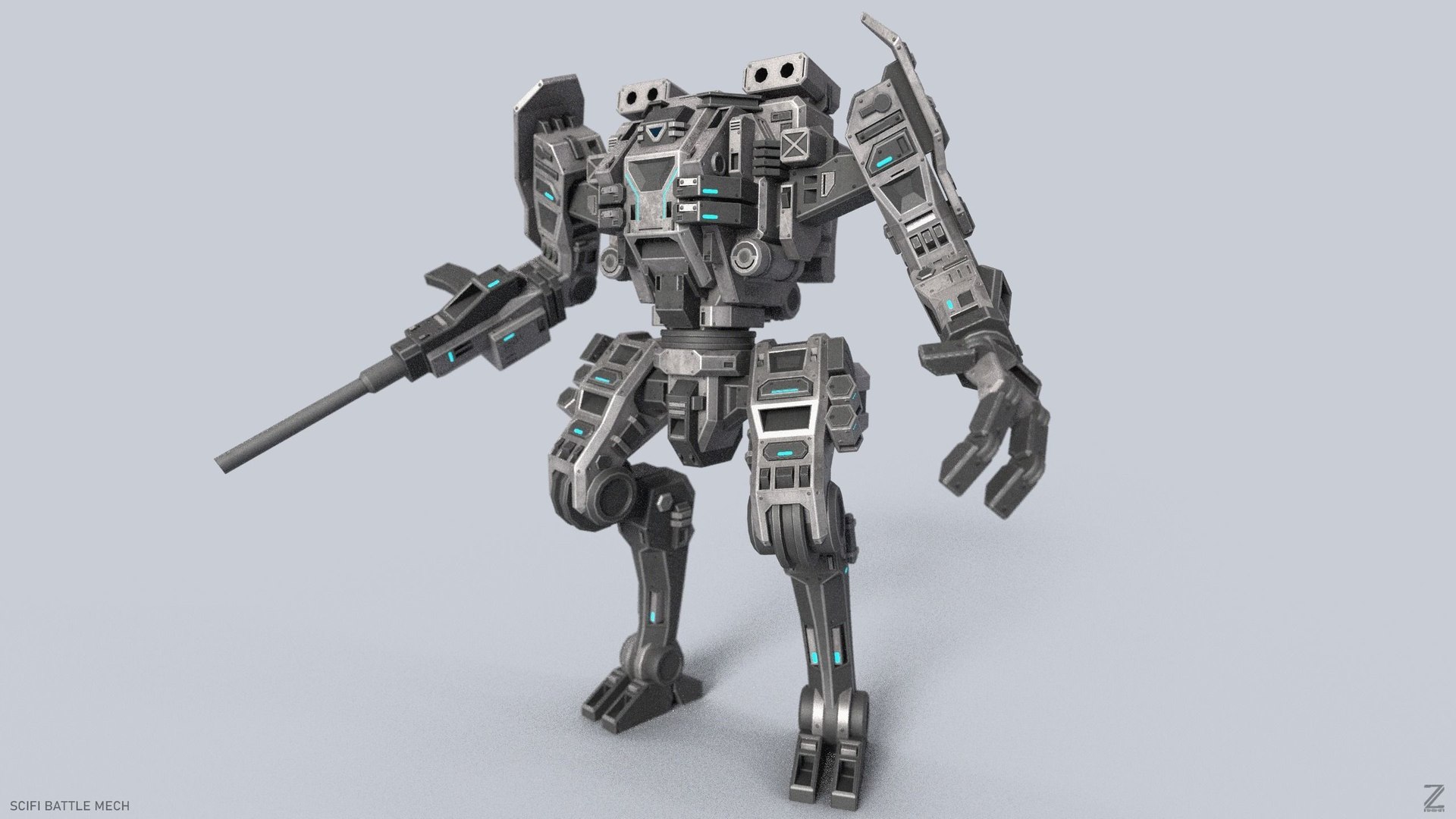 modelo 3d Mech de batalla de ciencia ficción - TurboSquid 2301298