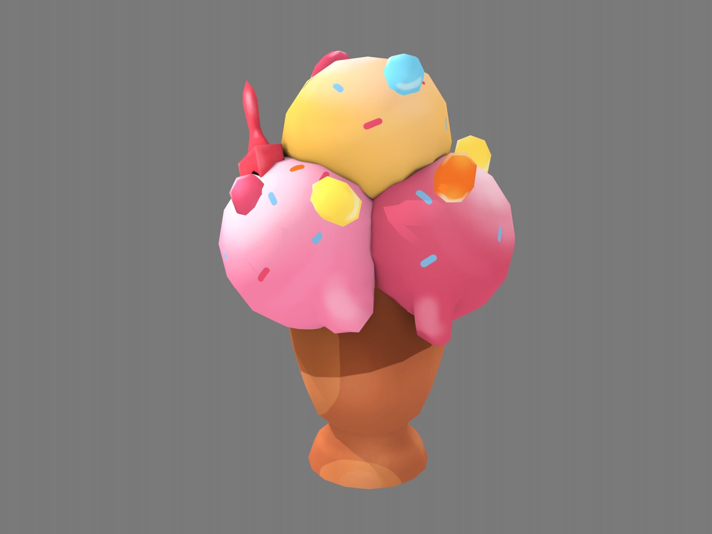 Ice Cream Triple 3D Model - TurboSquid 1423880