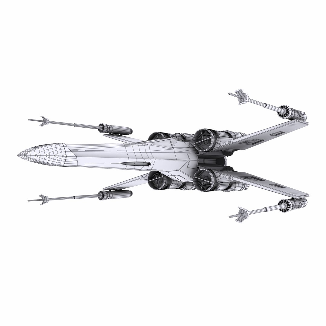 3d model resistance x-wing fighter black