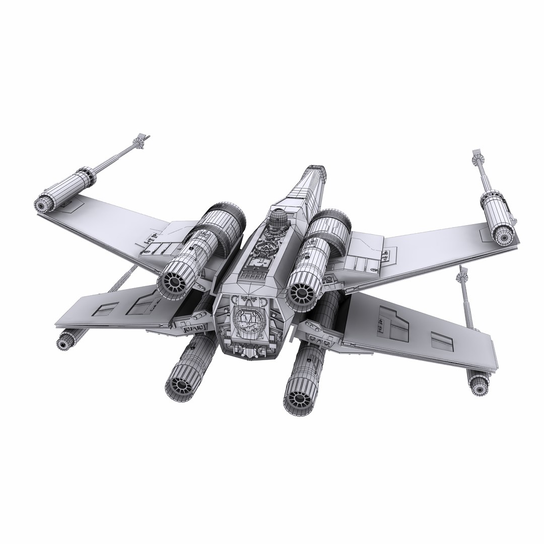 3d model resistance x-wing fighter black