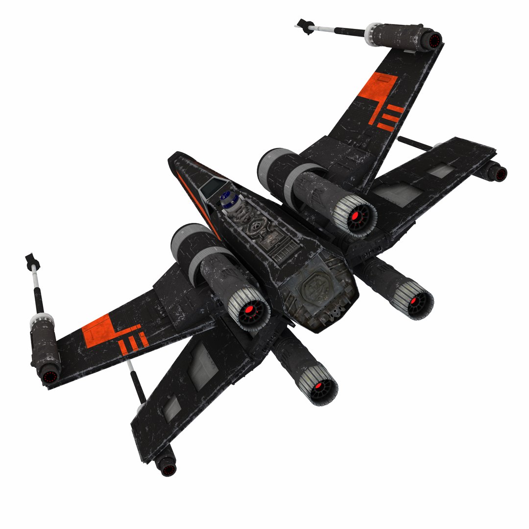3d model resistance x-wing fighter black