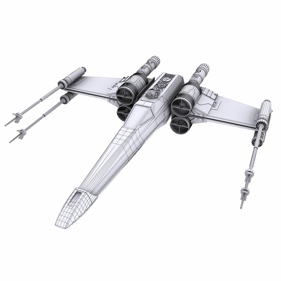 3d model resistance x-wing fighter black