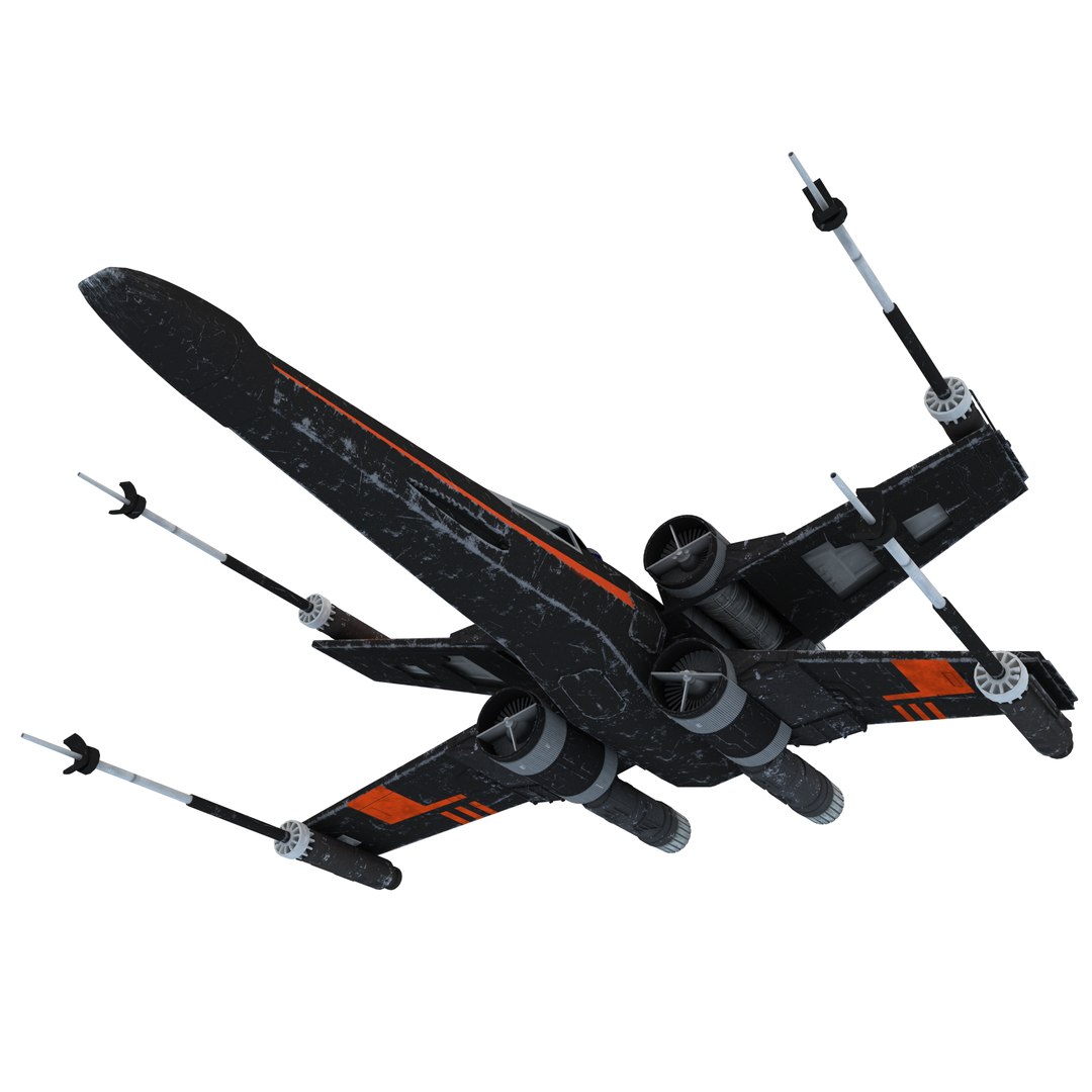 3d model resistance x-wing fighter black