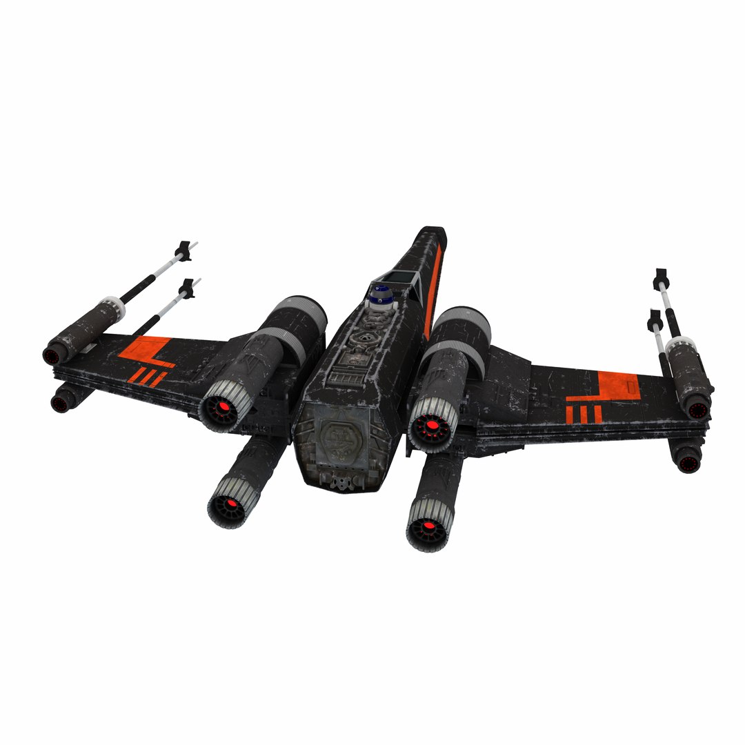 3d model resistance x-wing fighter black