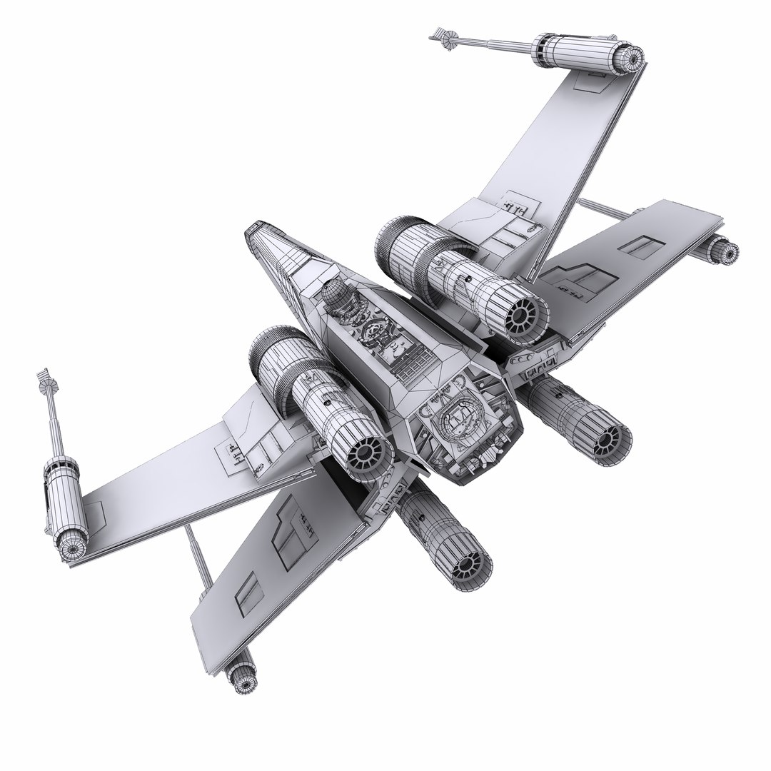 3d model resistance x-wing fighter black