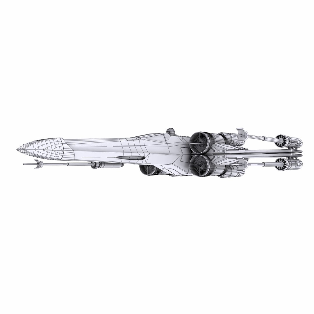 3d model resistance x-wing fighter black