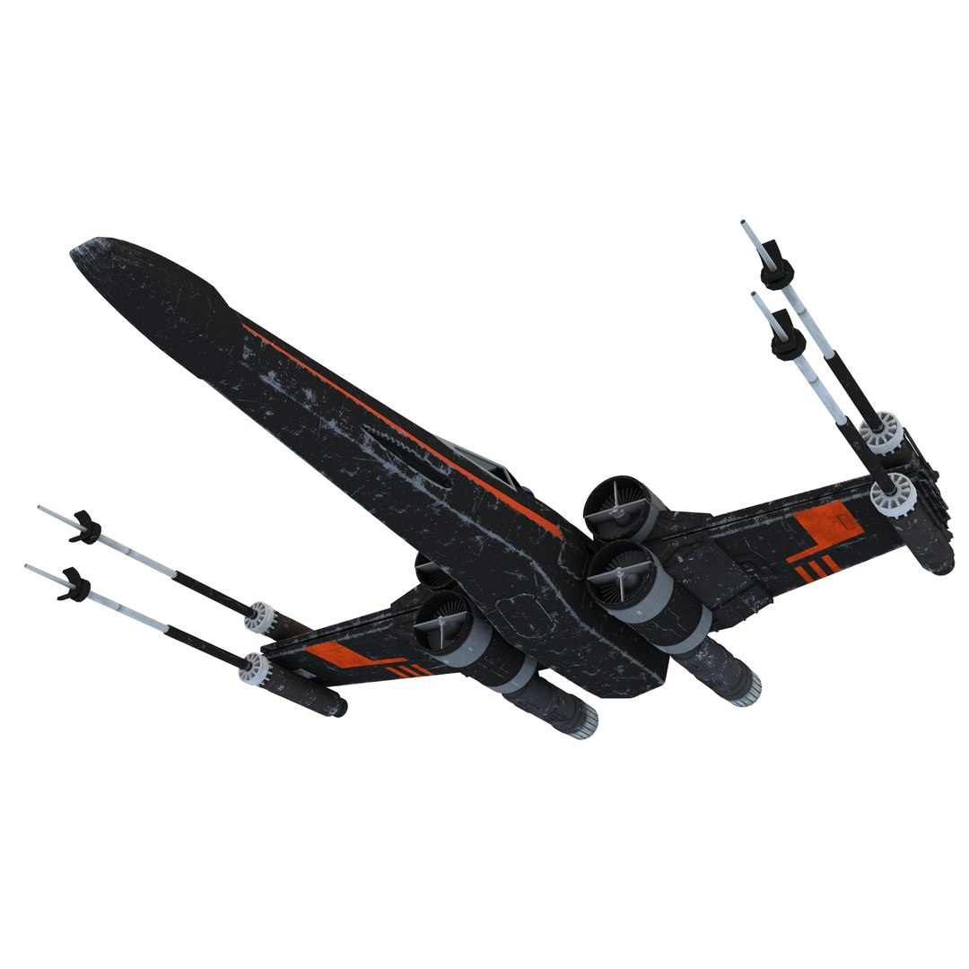 3d model resistance x-wing fighter black