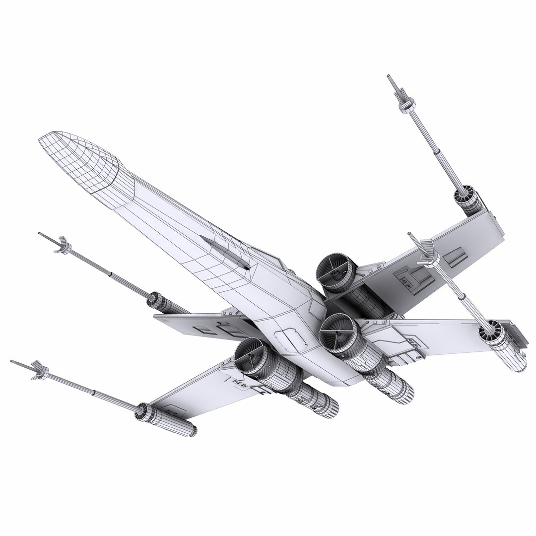3d model resistance x-wing fighter black