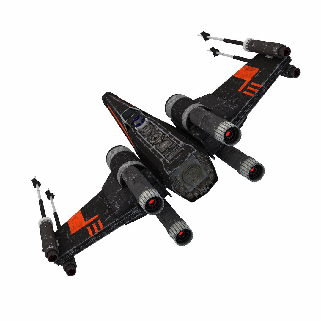 3d model resistance x-wing fighter black