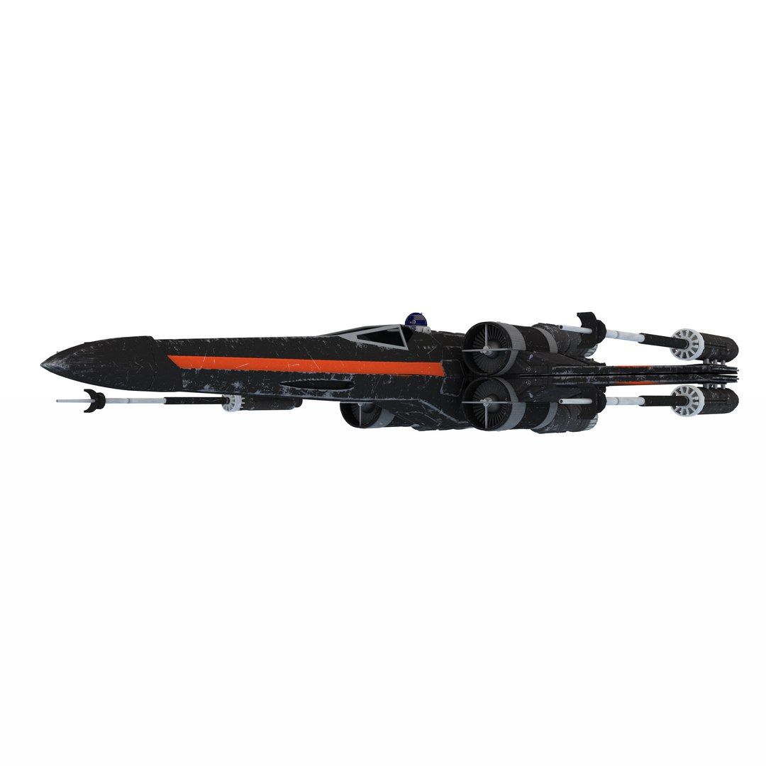 3d model resistance x-wing fighter black