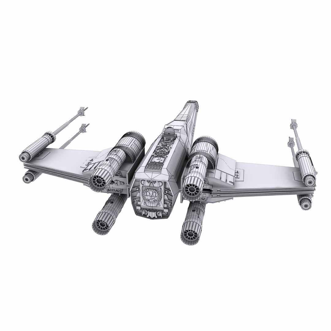 3d model resistance x-wing fighter black
