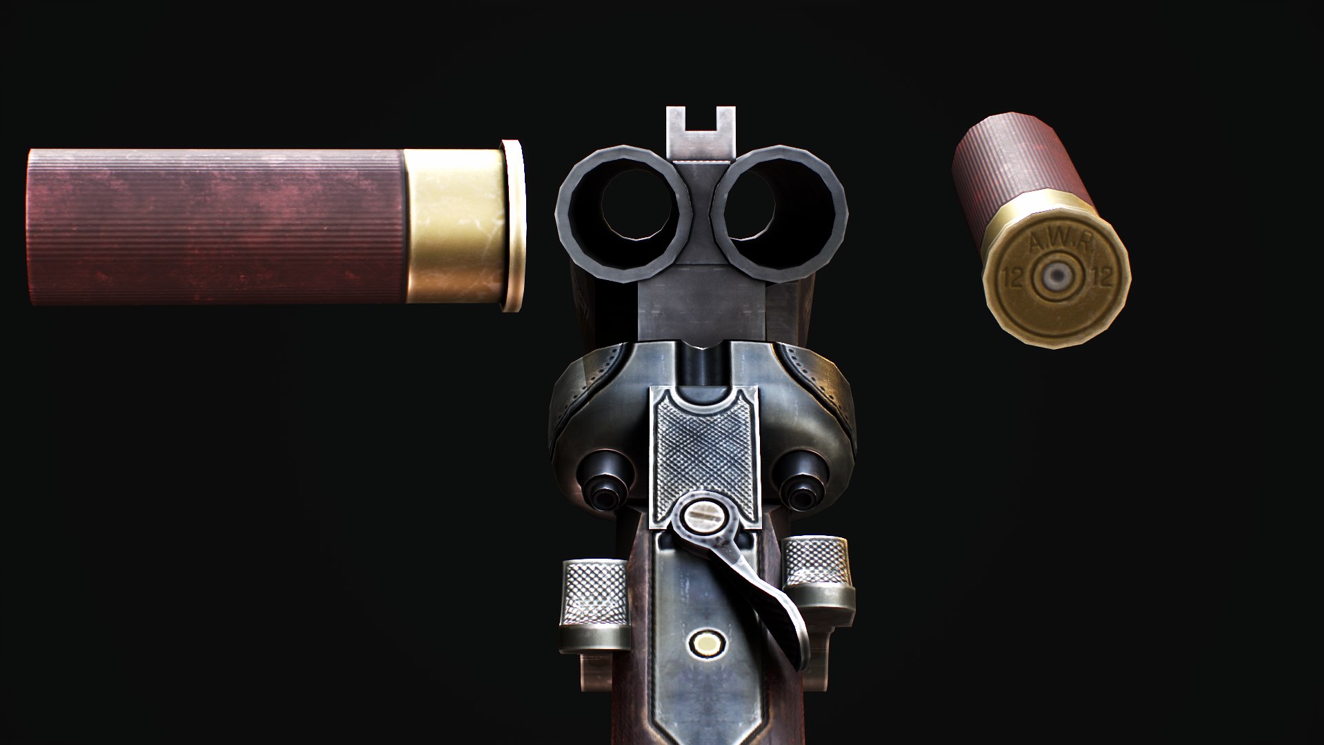 3D Double Barrel Shotgun - PBR Game Ready Low-poly - TurboSquid 2041223