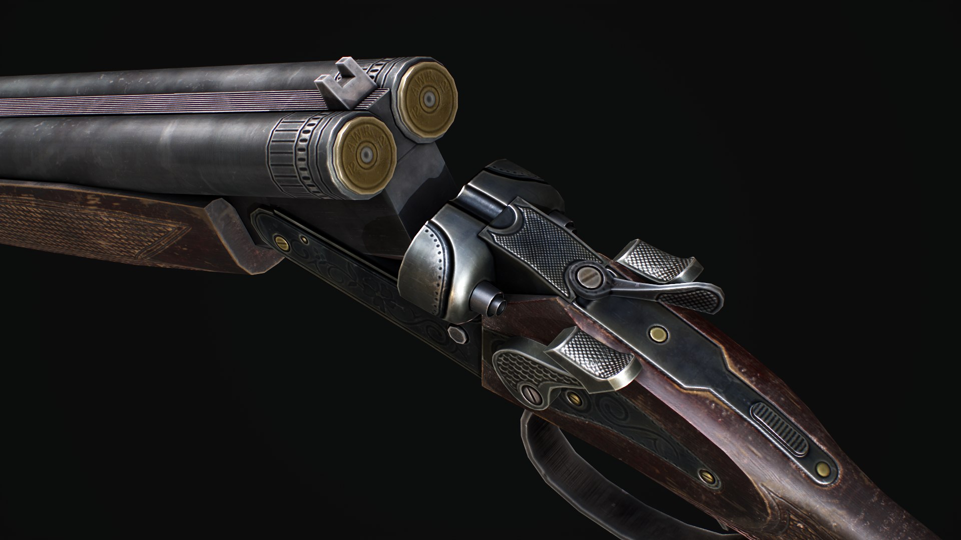 3D Double Barrel Shotgun - PBR Game Ready Low-poly - TurboSquid 2041223