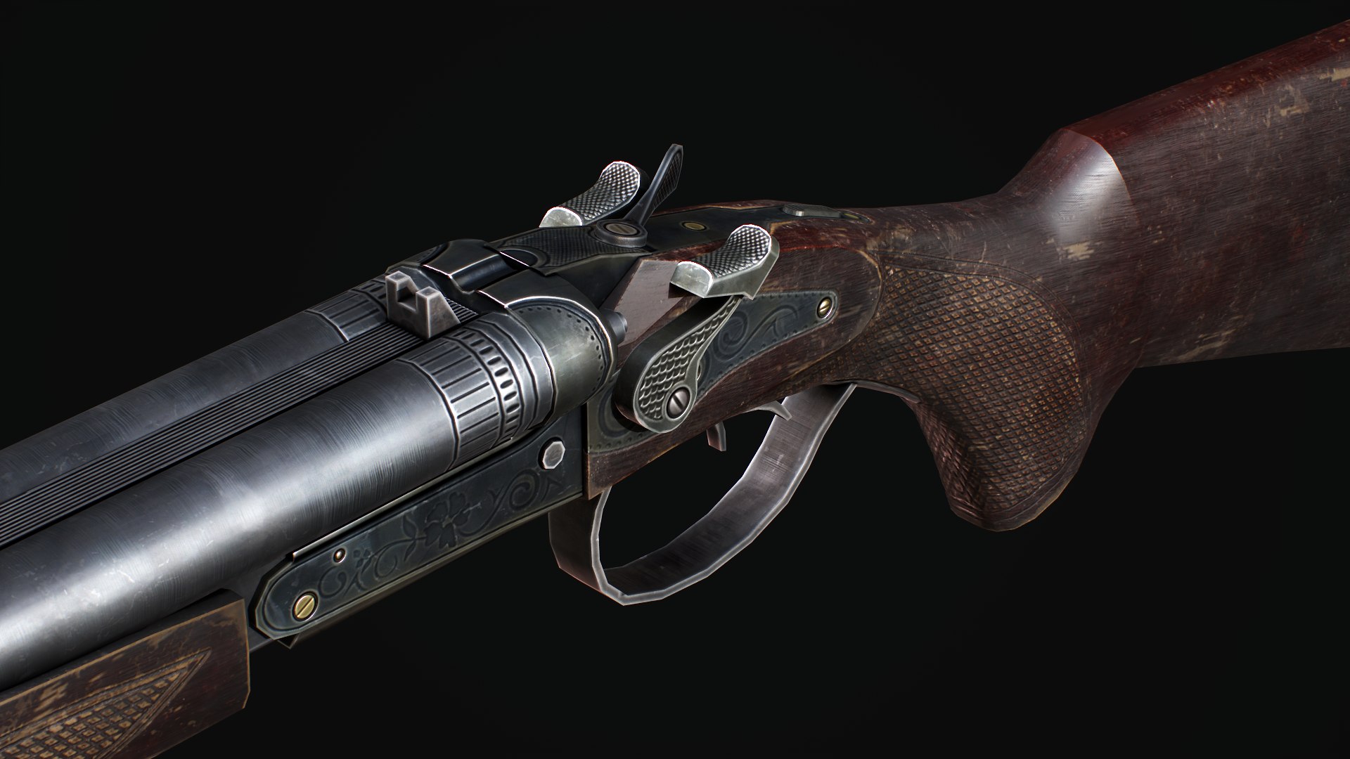 3D Double Barrel Shotgun - PBR Game Ready Low-poly - TurboSquid 2041223