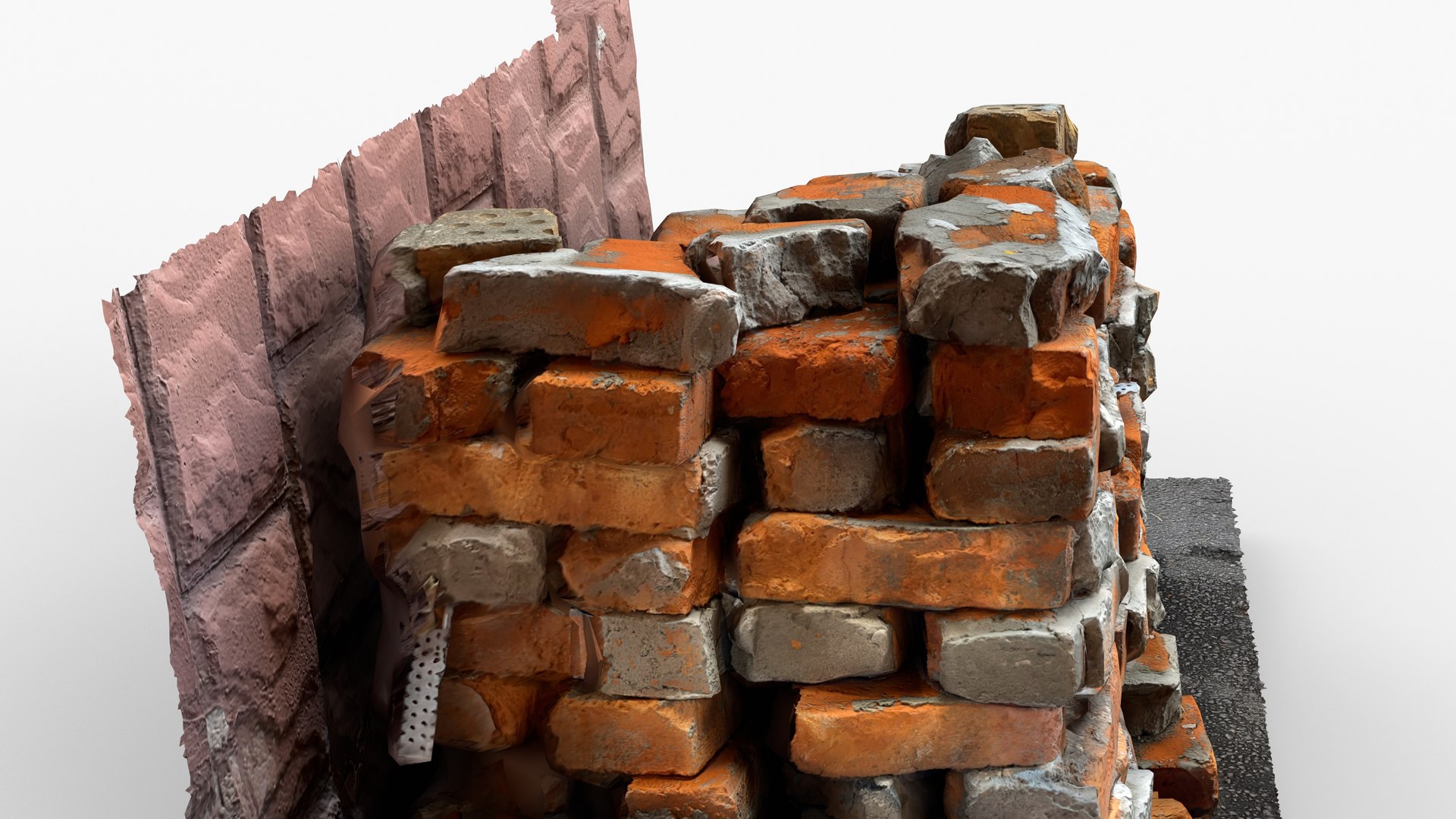 3D Photorealistic 3D Scan Of Old Brick Stack - TurboSquid 2394928